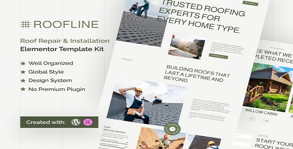 Roofline - Roof Repair & Installation Elementor Template Kit | Nullsto ...